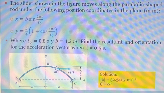 Solved The slider shown in the figure moves along the | Chegg.com