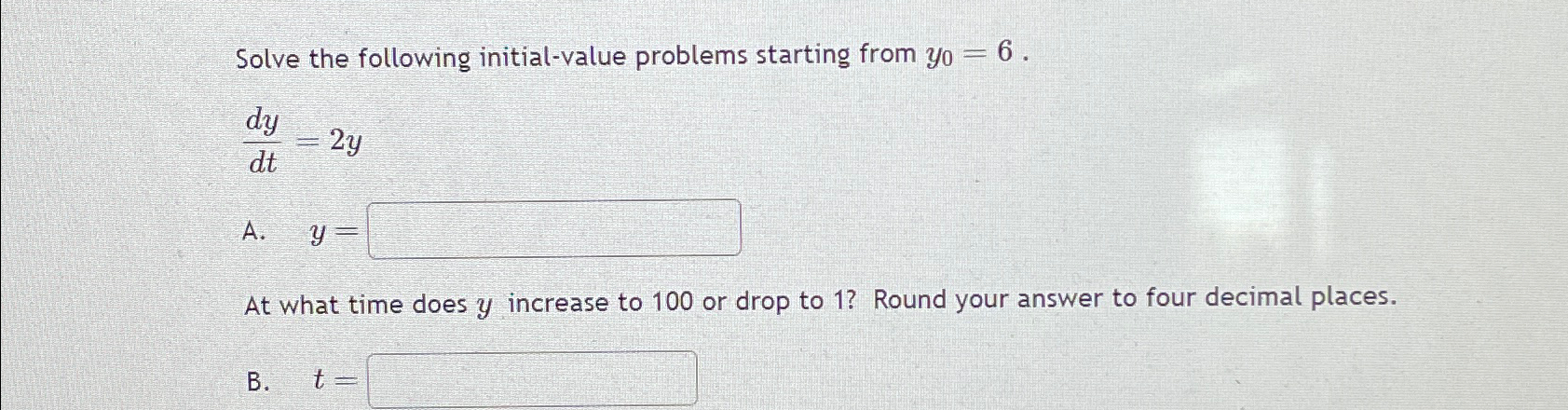Solved Solve the following initial-value problems starting | Chegg.com