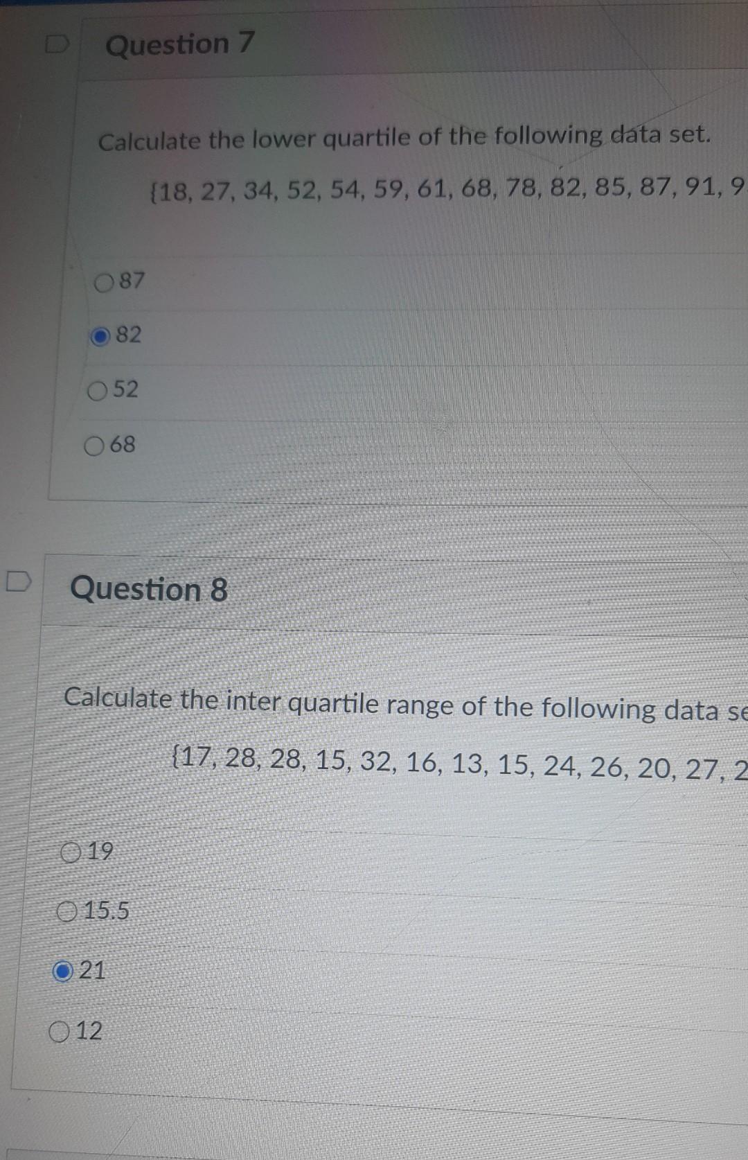 Solved Calculate the lower quartile of the following data | Chegg.com