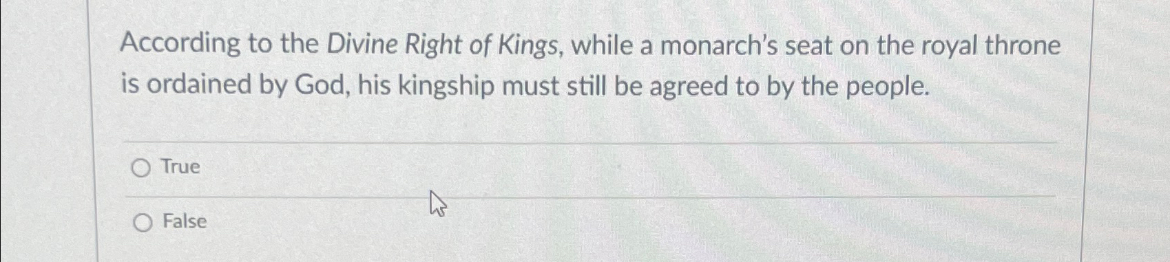 Solved According to the Divine Right of Kings, while a | Chegg.com