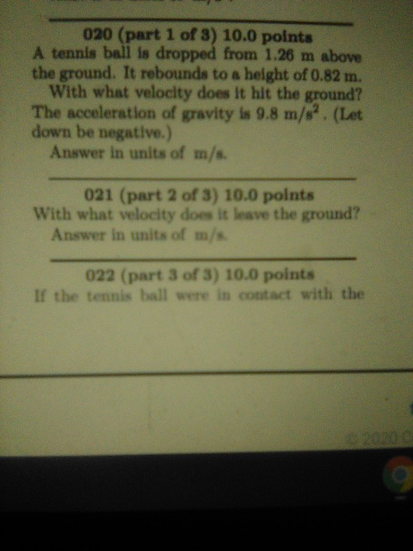 Solved 021 (part 2 of 3) 10.0 points With what velocity does | Chegg.com