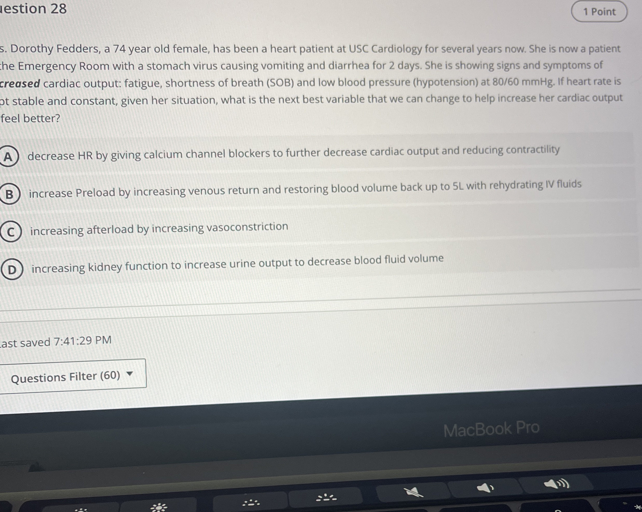 Solved iestion 28S. ﻿Dorothy Fedders, a 74 ﻿year old female, | Chegg.com