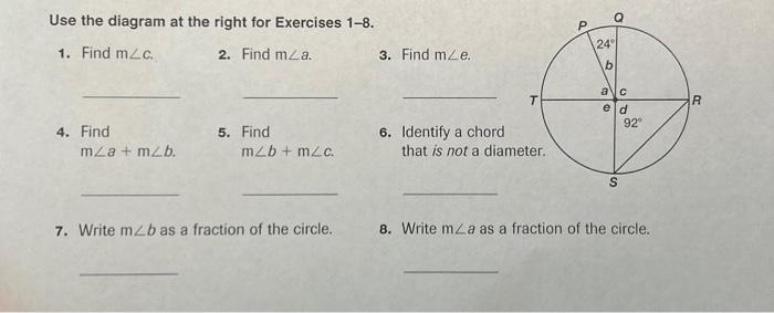 Solved Use the diagram at the right for Exercises 1-8. 1. | Chegg.com