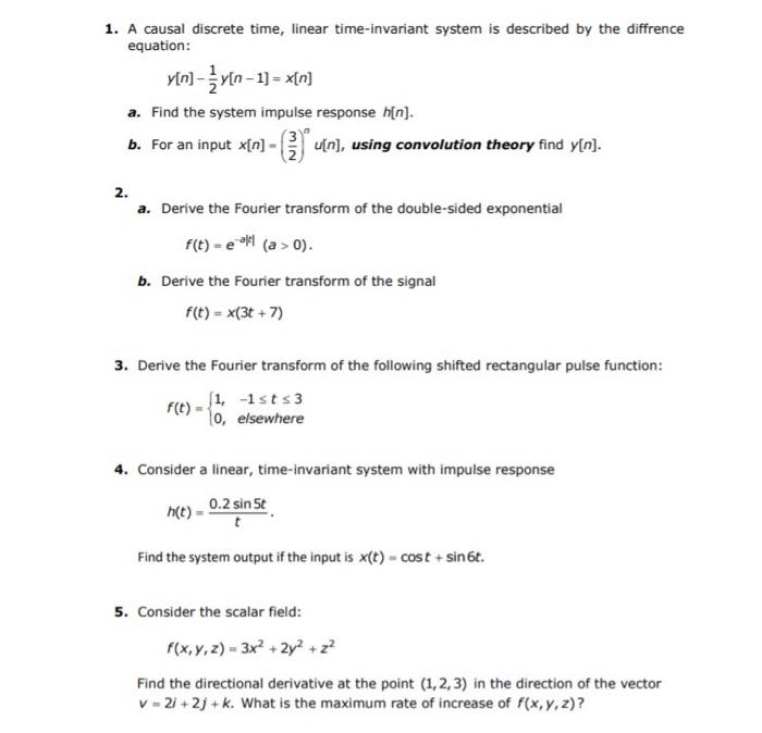 Solved 1 A Causal Discrete Time Linear Time Invariant