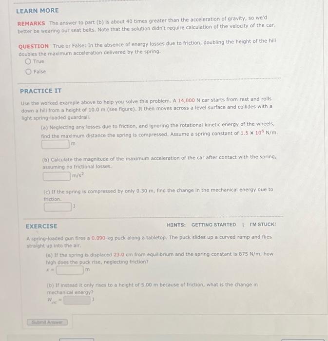 Solved LEARN MORE REMARKS The answer to part (b) is about 40 | Chegg.com