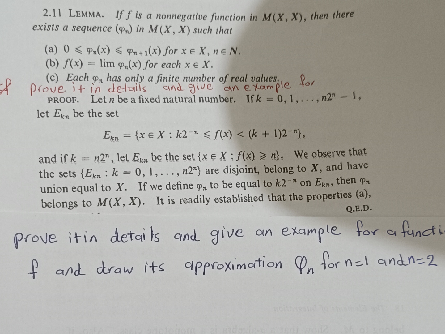 Solved 2.11 ﻿Lemma. If f ﻿is a nonnegative function in | Chegg.com