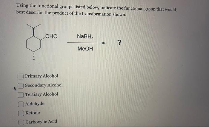 Solved Using the functional groups listed below, indicate | Chegg.com