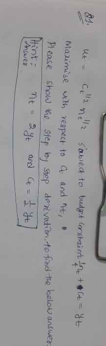 Solved please share the derivation with steps | Chegg.com