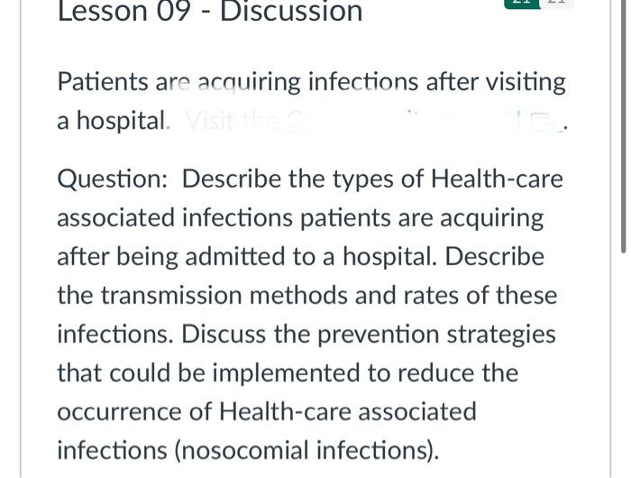 Solved Lesson Uy- Discussion Patients are acquiring | Chegg.com