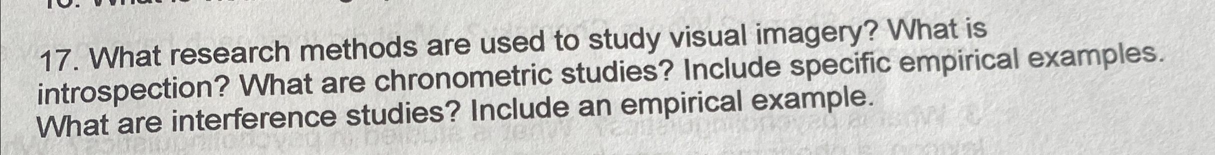 Solved What research methods are used to study visual | Chegg.com