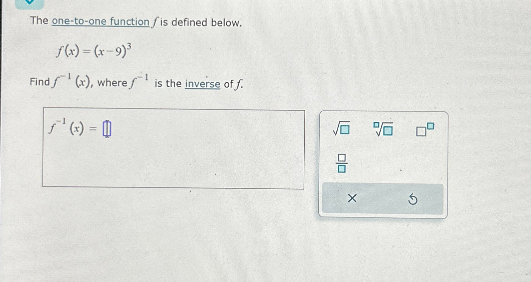 Solved The one-to-one function f ﻿is defined | Chegg.com
