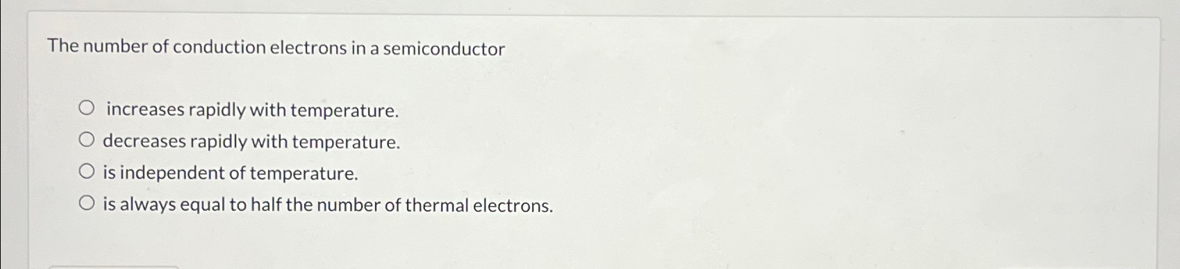 Solved The number of conduction electrons in a | Chegg.com