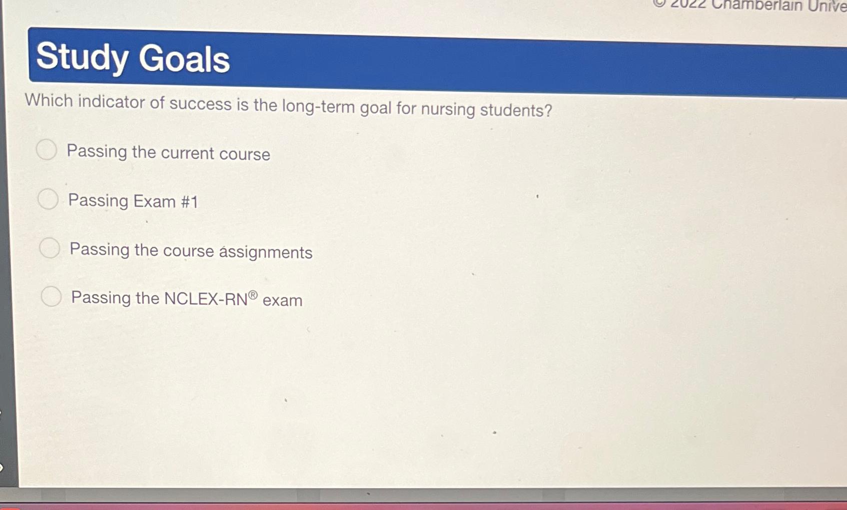 Solved Study GoalsWhich indicator of success is the | Chegg.com