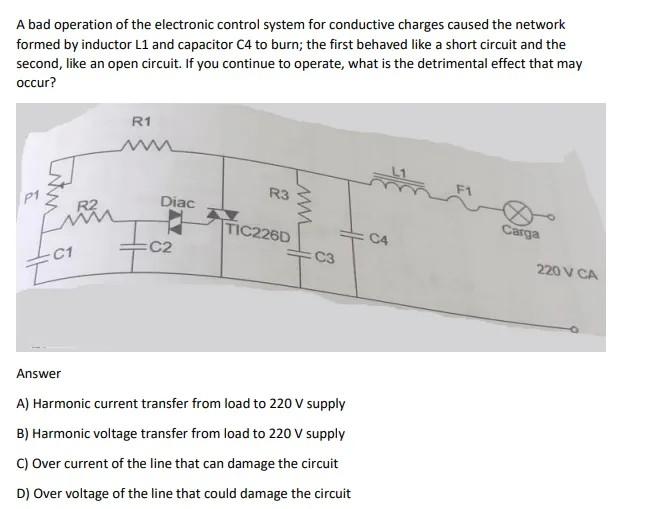 Solved A bad operation of the electronic control system for | Chegg.com