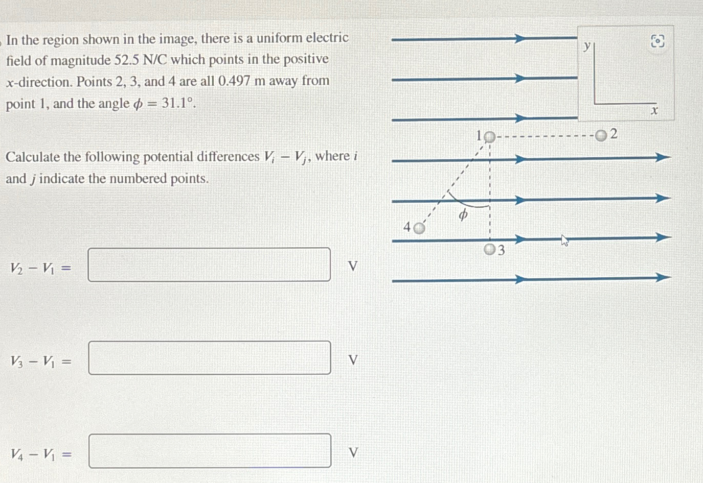 Solved In the region shown in the image, there is a uniform | Chegg.com