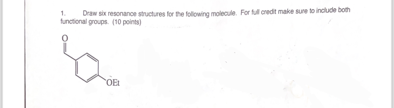Solved Draw six resonance structures for the following | Chegg.com