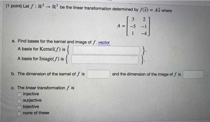Solved (1 point) Let T: R2 + R2 be the linear transformation | Chegg.com