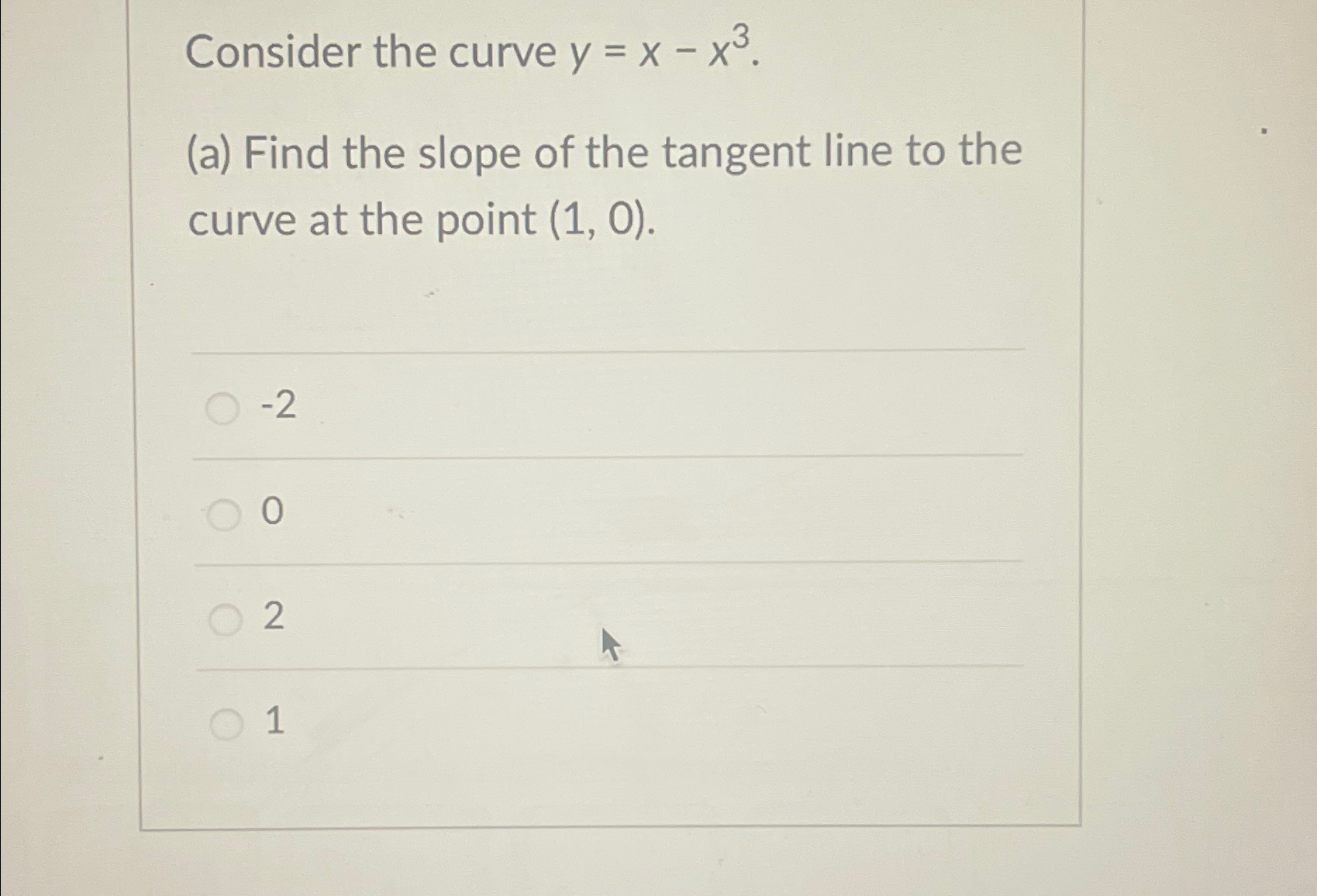 Solved Consider the curve y=x-x3(a) ﻿Find the slope of the | Chegg.com