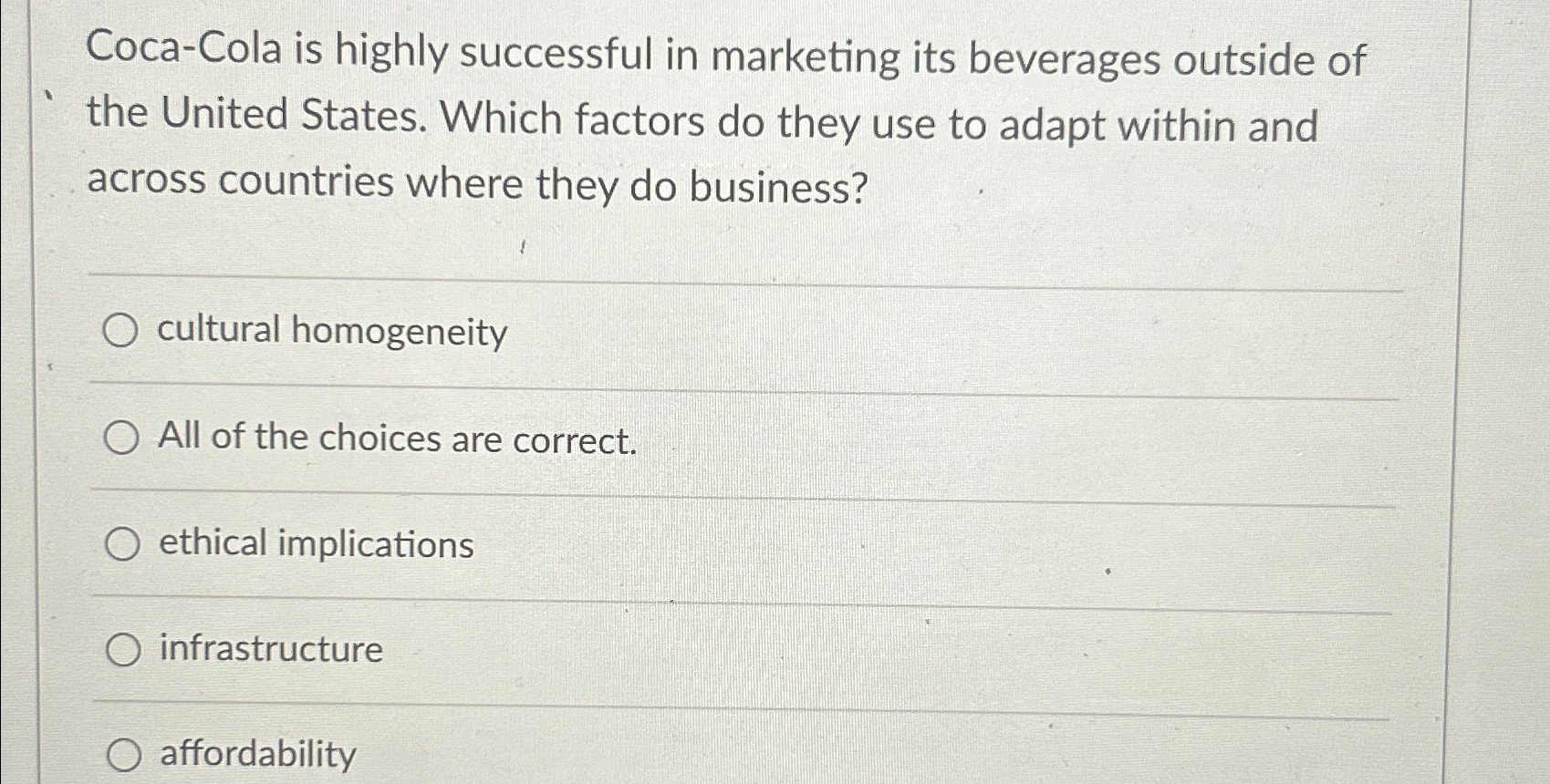 Solved Coca-Cola is highly successful in marketing its | Chegg.com