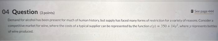 04 Question (3points) a See pare 444 Demand for | Chegg.com