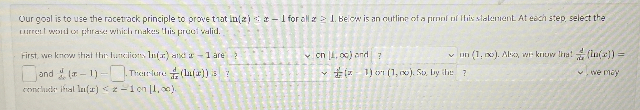 Solved Our goal is to use the racetrack principle to prove | Chegg.com