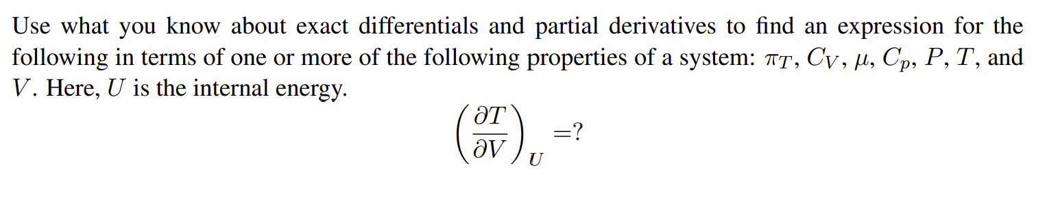 Solved Use what you know about exact differentials and | Chegg.com