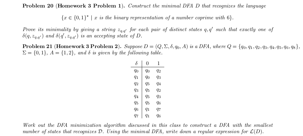 Solved Problem 20 (Homework 3 ﻿Problem 1). ﻿Construct the | Chegg.com