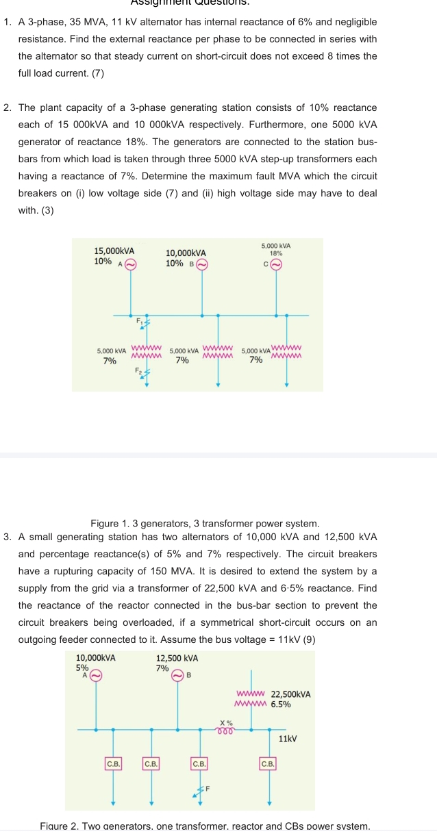 Solved A 3-phase, 35MVA,11kV ﻿alternator has internal | Chegg.com