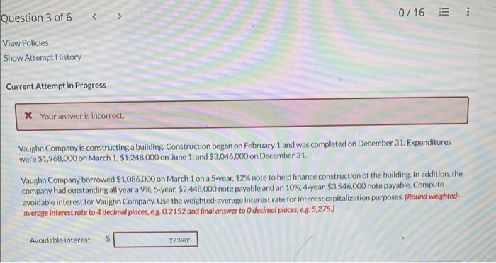 Solved Vaughn Company is constructing a building. | Chegg.com