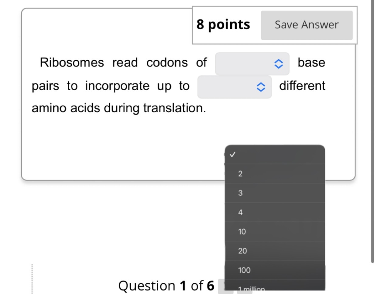 Solved ribosomes read codons of____ ﻿base pairs to | Chegg.com