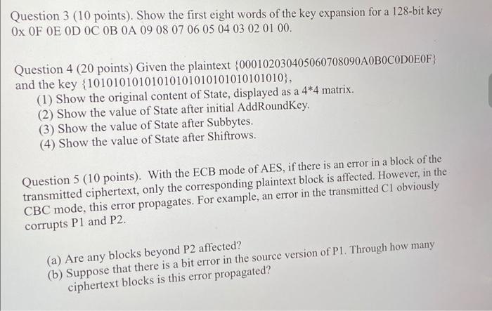 Solved Question 3 (10 points). Show the first eight words of | Chegg.com