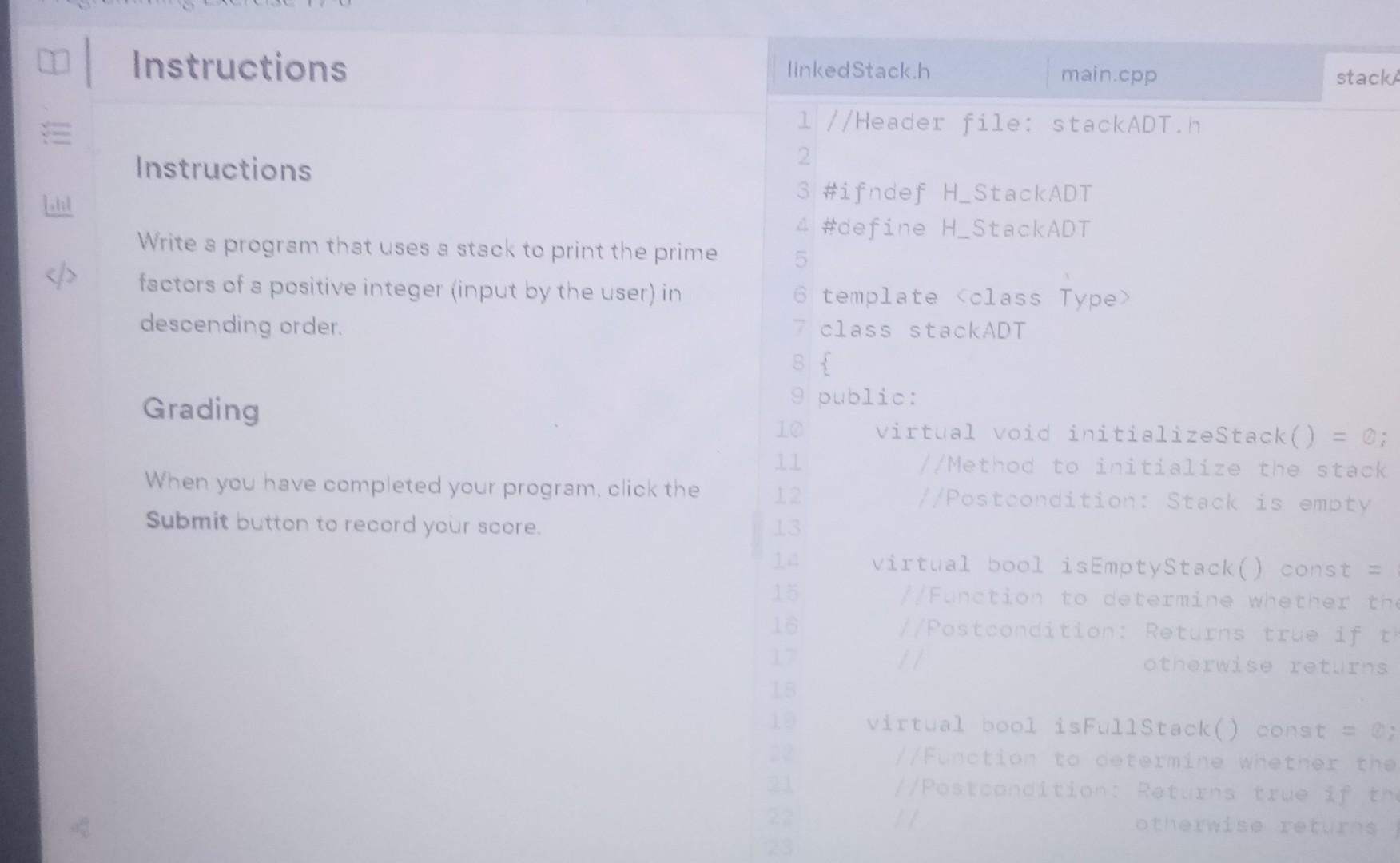 Solved Instructions Write a program that uses a stack to | Chegg.com
