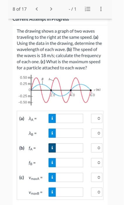 Solved The drawing shows a graph of two waves traveling to | Chegg.com