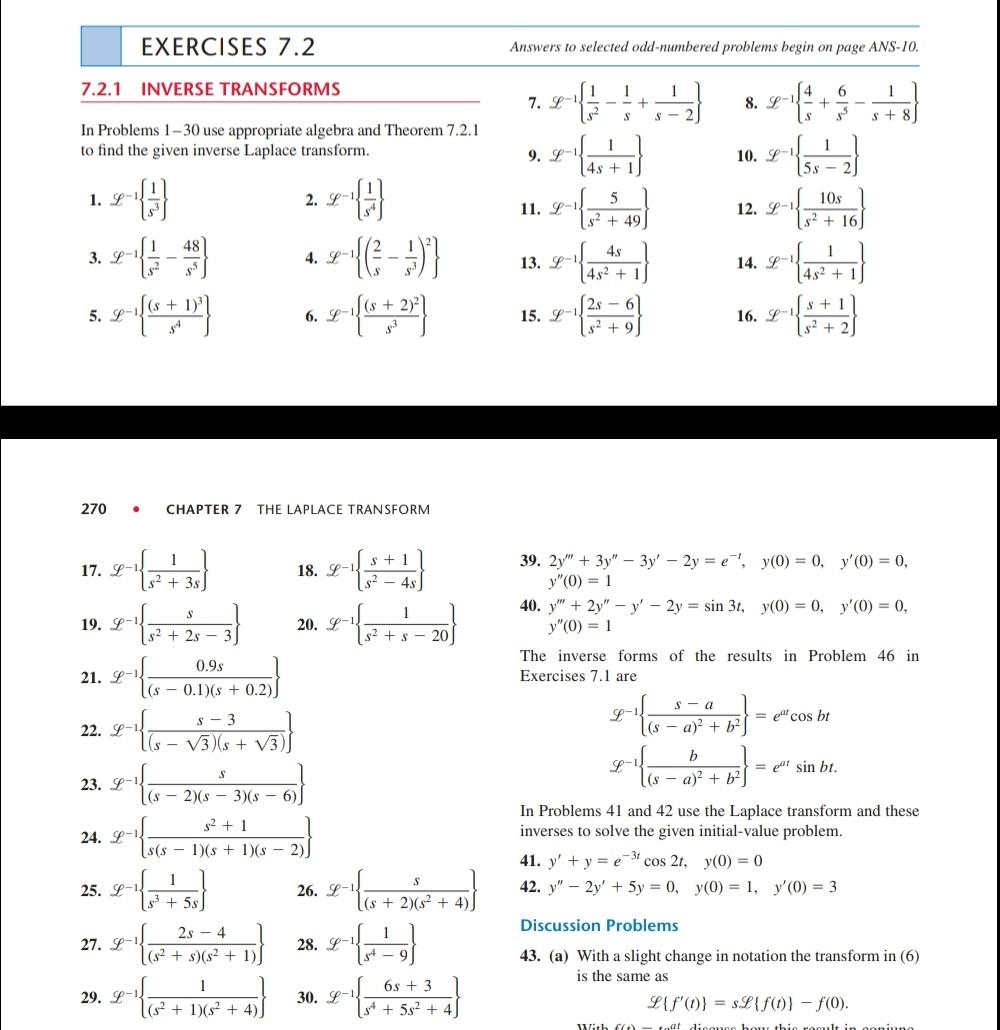 Solved EXERCISES 7.2 Answers to selected odd-numbered | Chegg.com