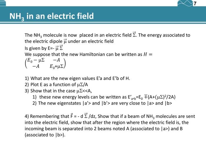 Solved 5 The NH, molecule The NHz molecule is formed of 1 N | Chegg.com