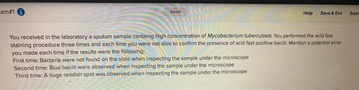 Solved Lam#1 A Saved Help Save & Exit Subr You received in | Chegg.com