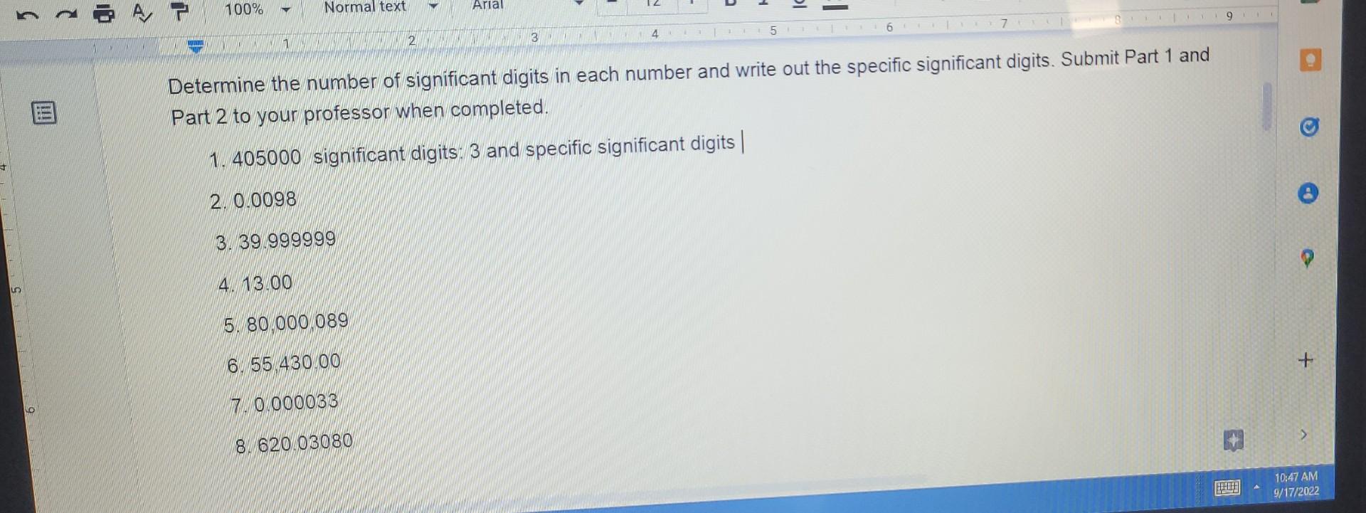 Solved Determine the number of significant digits in each | Chegg.com
