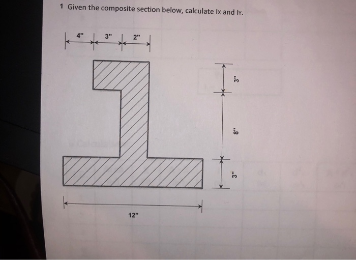 Solved 1 Given the composite section below, calculate Ix and | Chegg.com