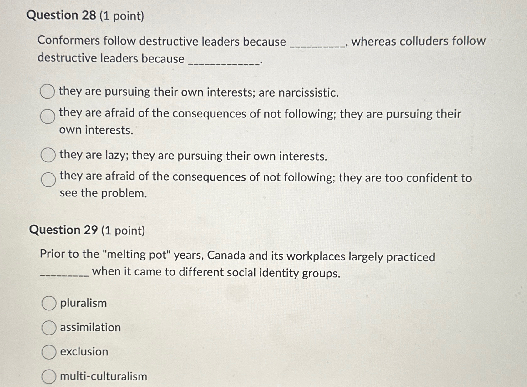 Solved Question 28 (1 ﻿point)Conformers follow destructive | Chegg.com