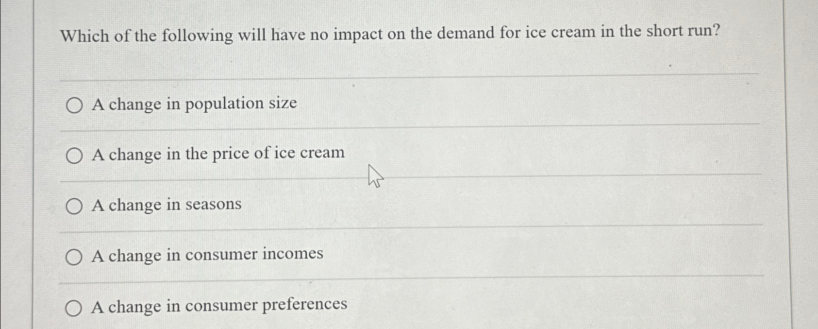 Solved Which of the following will have no impact on the | Chegg.com