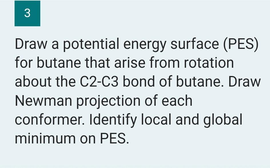 Solved Draw a potential energy surface (PES) for butane that | Chegg.com