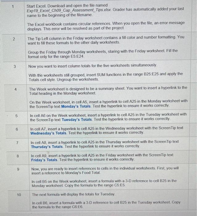 Solved 1 Start Excel. Download and open the file named | Chegg.com