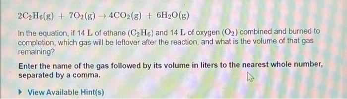 Solved In the above equation, how many liters of oxygen (O2) | Chegg.com