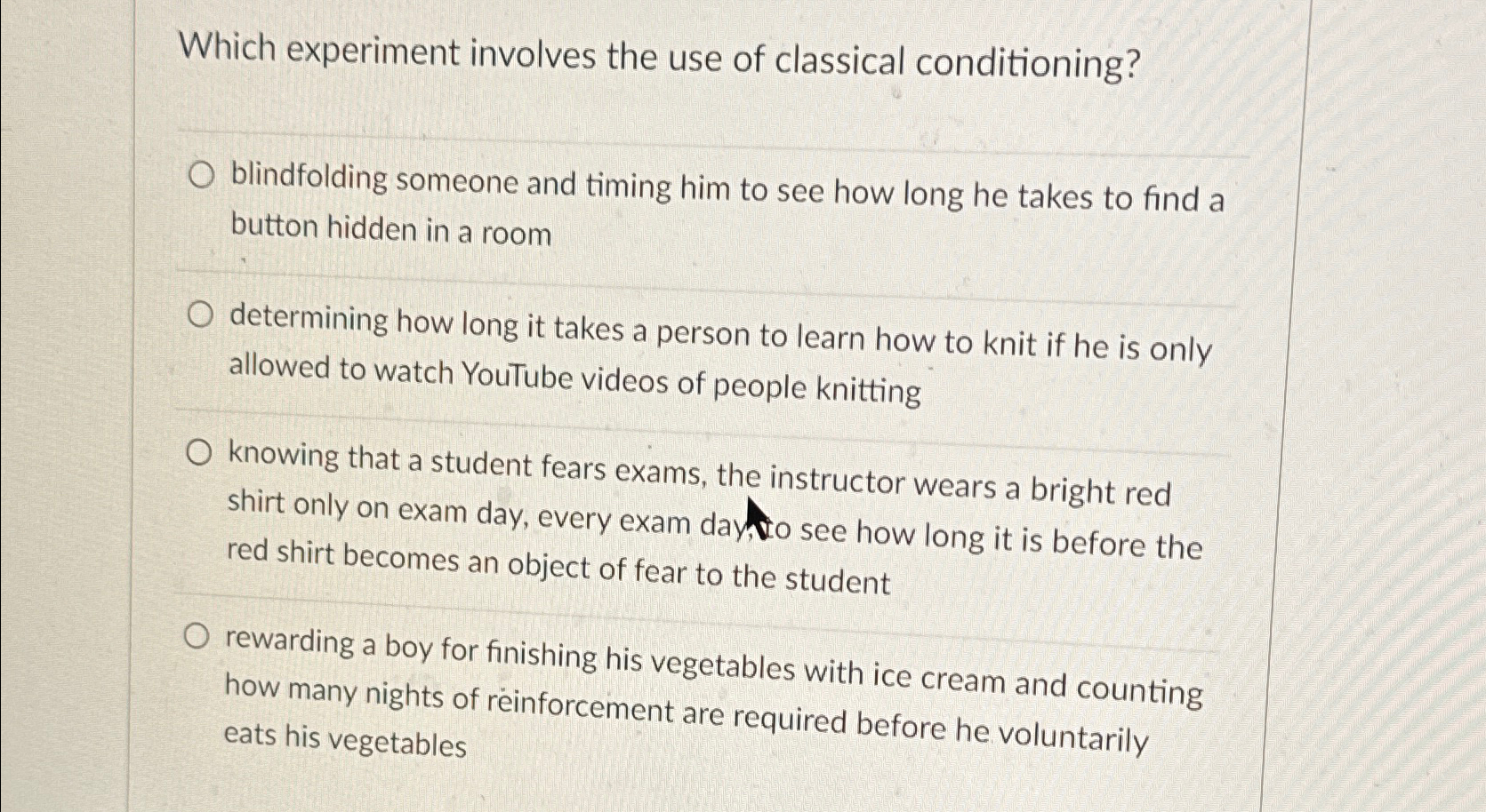 Solved Which experiment involves the use of classical | Chegg.com