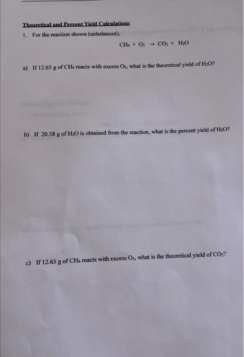 2. For the reaction shown, CH4+2O2→CO2+2H2O a) What | Chegg.com