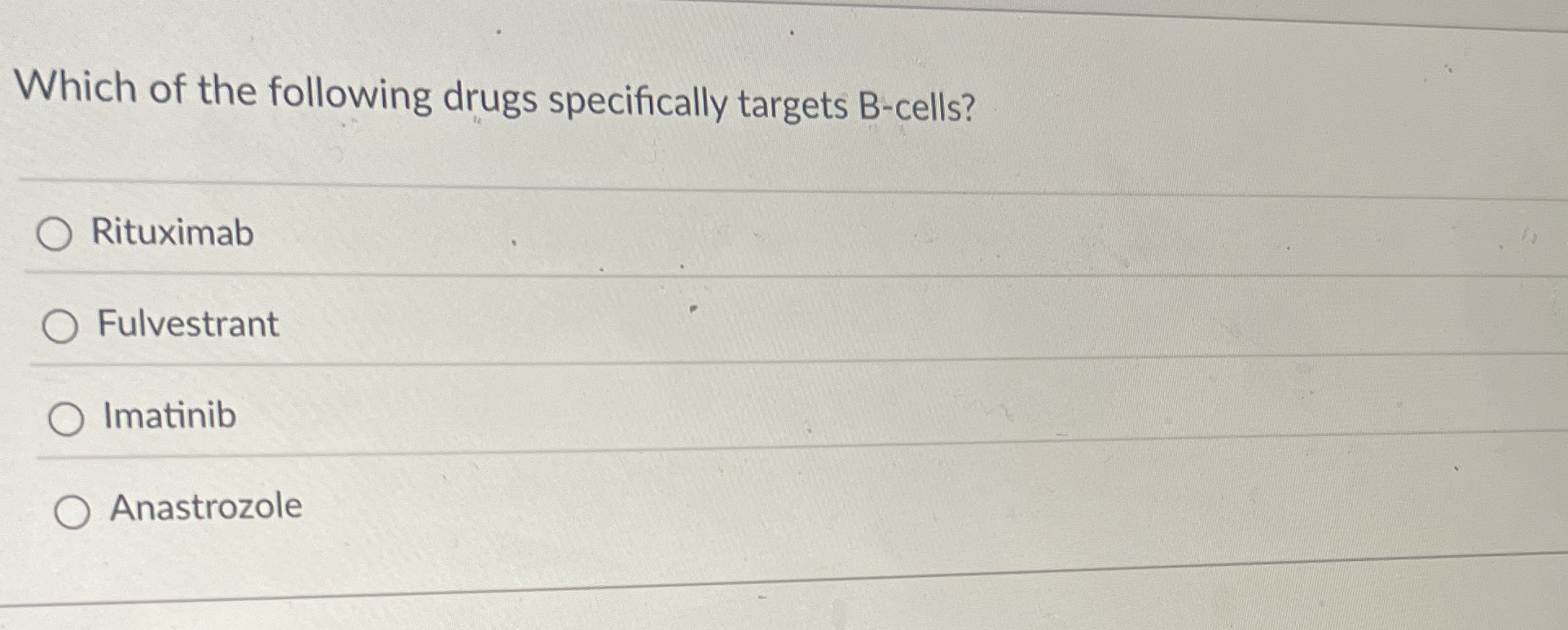 Solved Which of the following drugs specifically targets | Chegg.com