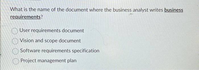 Solved What is the name of the document where the business | Chegg.com