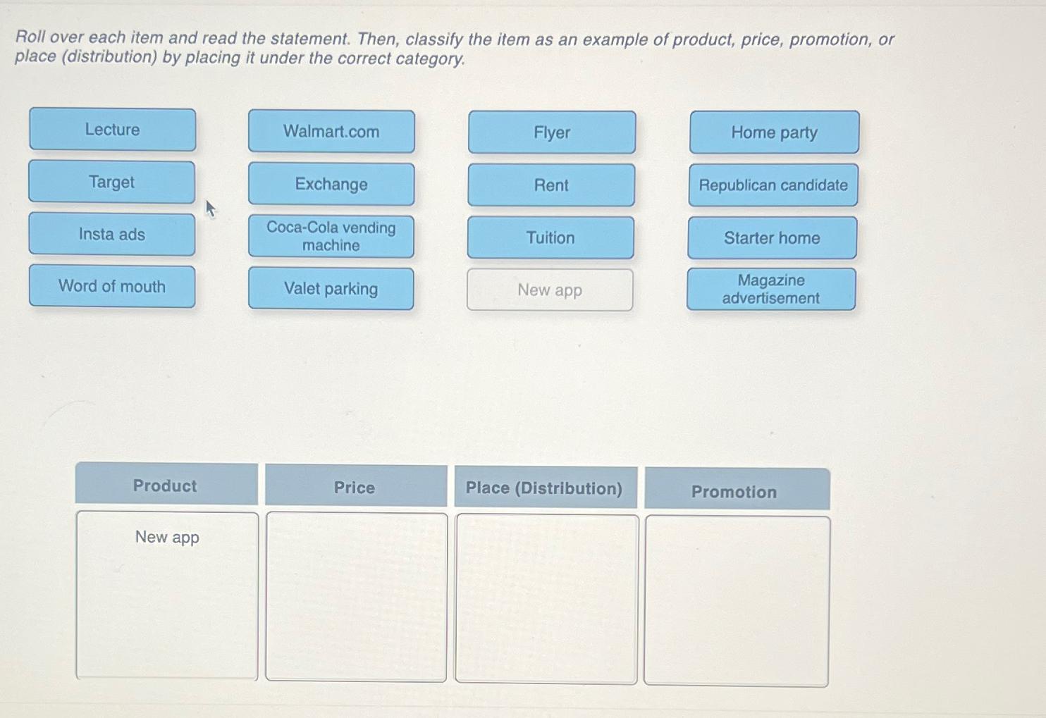 Solved Roll over each item and read the statement. Then, | Chegg.com