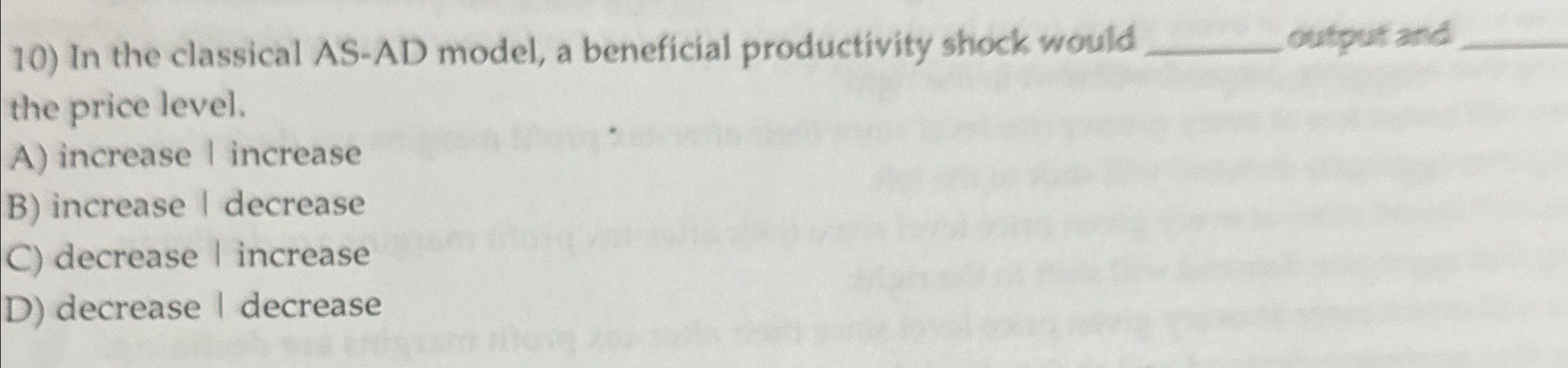 Solved In the classical AS-AD model, a beneficial | Chegg.com