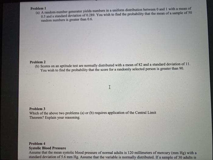 Solved Problem 1 (a) A random-number generator yields | Chegg.com